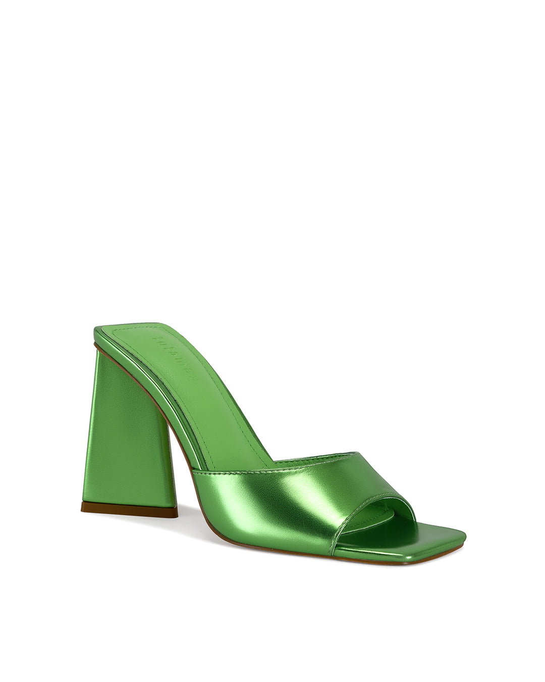 Lulamax Daisy Block Heel - Triangular Block, Open Heel - Black & Green ...
